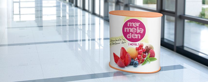 Promotion- & Messetheken drucken | Falttheken & Klapptheken